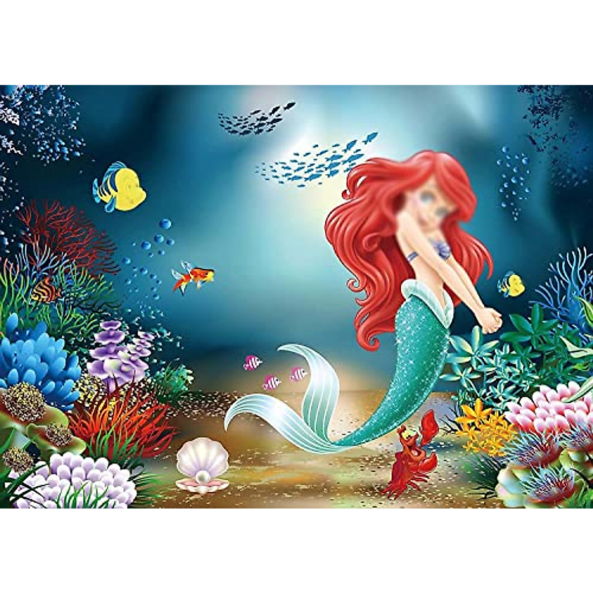TXUE Mermaid Backdrop Under The Sea Little Mermaid Photography Background Mermaid Princess Girls Birthday Party Cake Table Decorations Supplies cy208 Background 7x5FT