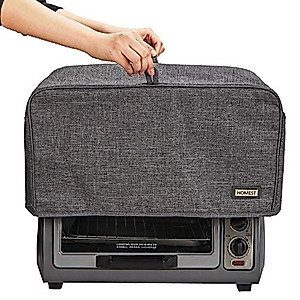 HOMEST Toaster Oven Dust Cover with Accessory Pockets Compatible with Hamilton Beach 6 Slice of Toaster Oven, Grey