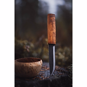 HELLE Knives - Viking - Fixed Blade - Historic Knife - Birch Wood Handle - H3LC Stainless Steel - Stick Tang - Made in Norway