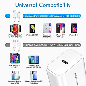 iPhone 13 12 Charger, 20W USB C Wall Charger, iPhone 12 Fast Charger Adapter, PD 3.0 Type C Charger Compatible with iPhone 13 Series/12 Series/11 Series/Pixel 3/Galaxy S20/S10
