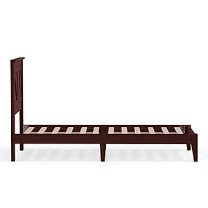 Glenwillow Home Farmhouse Solid Wood Platform Bed in Twin - Classic Cherry
