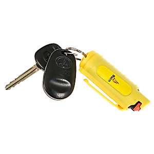 Burn Pepper Spray Keychain for Self Defense - Max Strength OC Spray - 1/2oz Molded Case Yellow