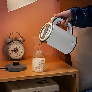 NARBOR Mini Electric Kettle, 0.8L Portable Travel Tea Kettle Stainless Steel Double Layer Hot Water Cordless BPA-Free, 600 W Boil-Dry Protection Boiler and Heater (white), (01)