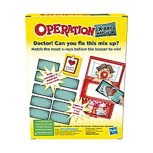 Hasbro Gaming Operation X-Ray Match Up Board Game for 2 or More Players, Matching Game for Kids Ages 4 and Up, with Lights and Sounds