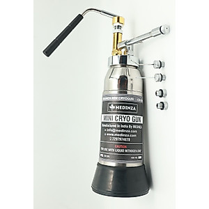 MEDINZA Mini Cryo Can For Dermatology Empty Cryo Liquid Nitrogen Sprayer With Different 5 Probes and Carry Bag