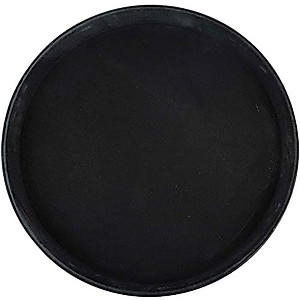 Winco Round Fiberglass Tray with Non-Slip Surface, 16-Inch, Black