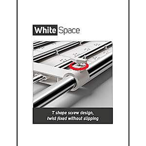 Whitespace Expandable Closet Tension Shelf - Stainless Steel 9.45 in. x 24 in. x 40 in. Adjustable Shelf, Kitchen Cabinet Storage Maximizer, Additional RV Storage, Heavy Duty Tension Rods (10x24)