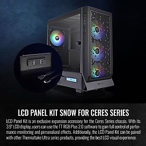 Thermaltake Ceres Series Black LCD Panel Kit, 3.9" LCD Display, Supported by TT RGB Plus 2.0 Software, Presents Real time Information, Easy customization, AC-064-OO1NAN-A1