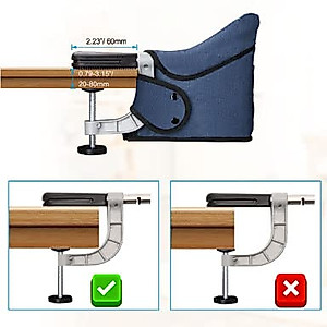Fast Table Chair Hook on High Chair Clip on Table Clamping Chair High Load Fold-Flat Storage Tight Fixing Feeding Seat Attach to Table Ideal Folding Chair for Travel (Navy)