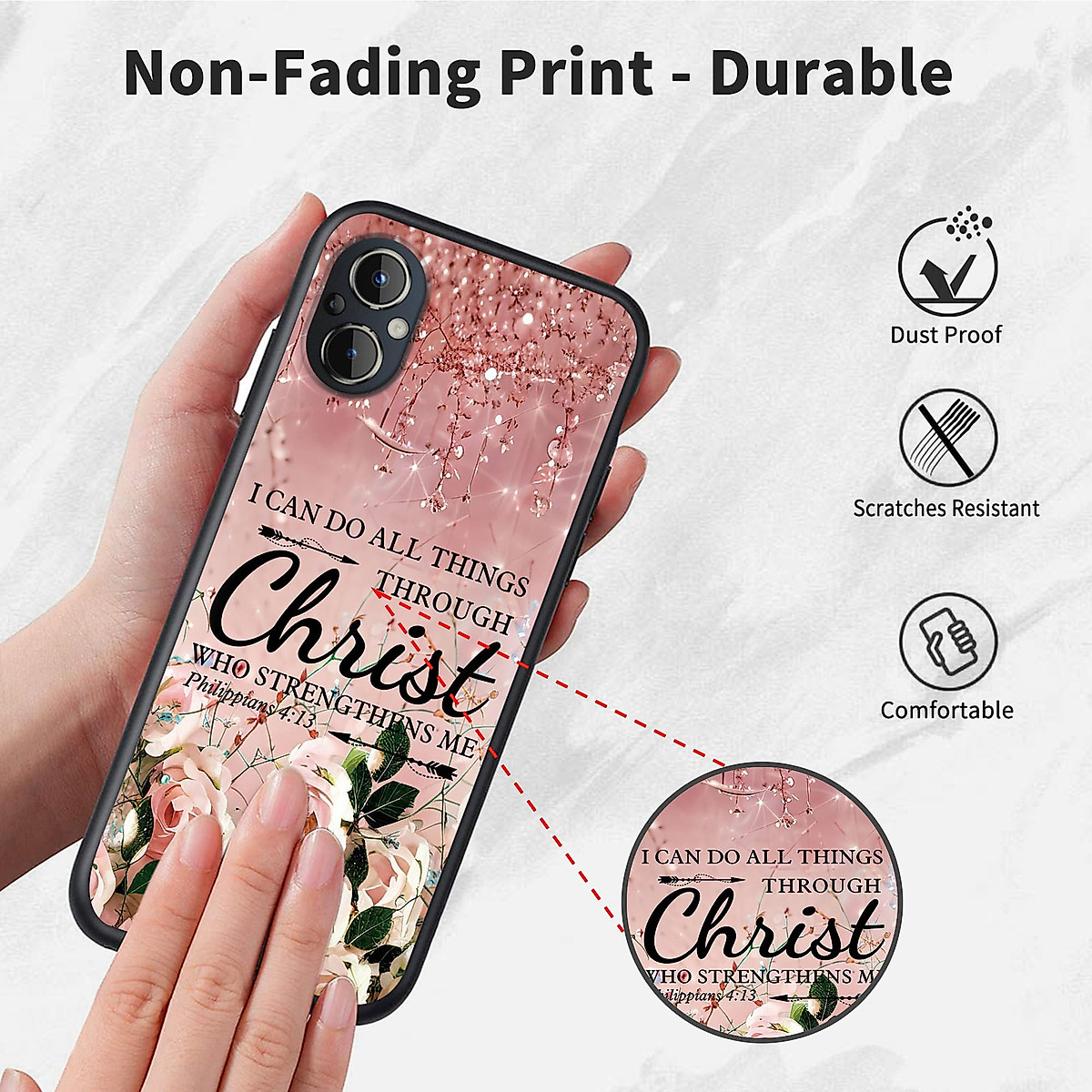 RYUITHDJP for Oneplus Nord N20 5g Phone Case 6.43" Christian Bling Design, Phone Case for Oneplus Nord N20 Case TPU Stylish Protective Cover