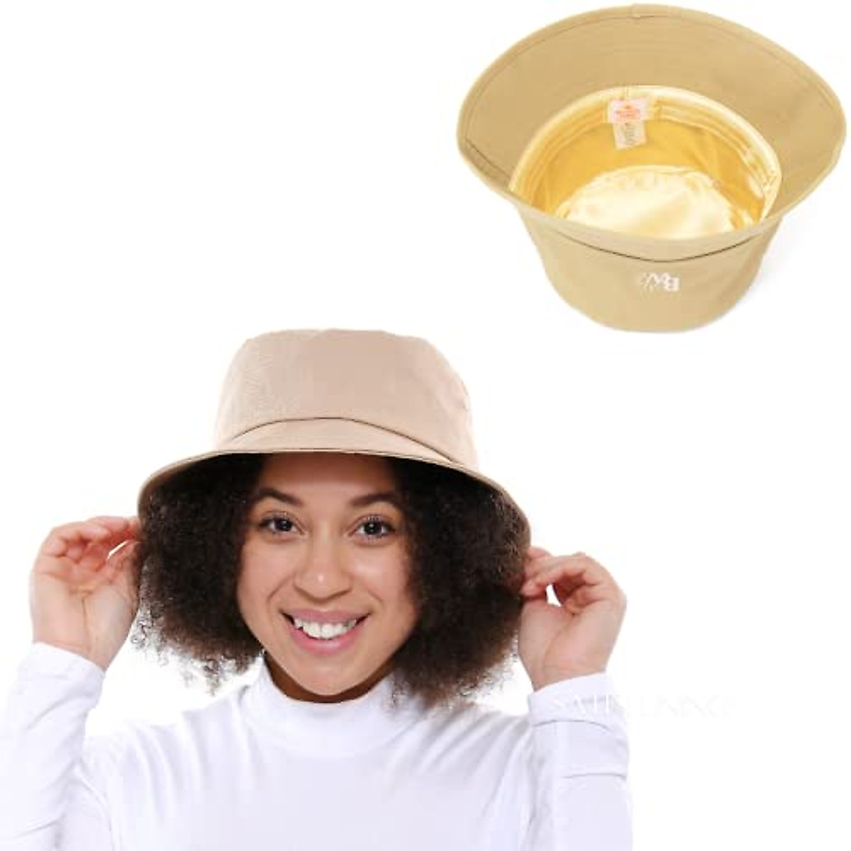 Beautifully Warm Satin-Lined Cotton Bucket Hat: Stylish Sun Protection Satin Lined Bucket Hat for Women Outdoor Adventures - Beach Fishing Cap in Brown