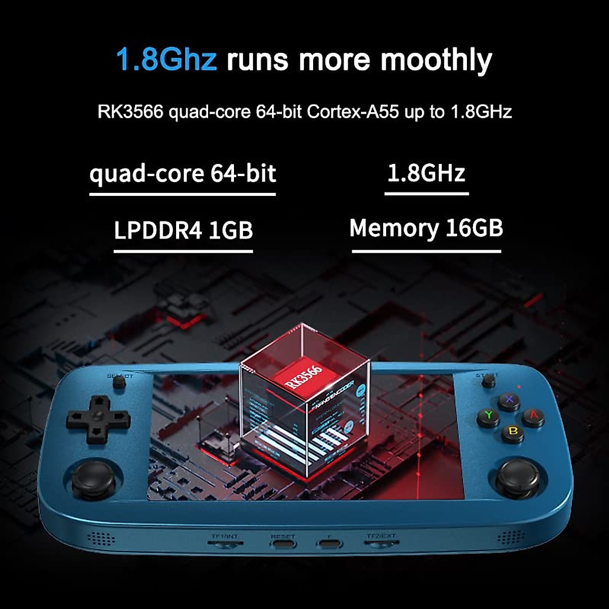 Daxceirry RG503 Retro Handheld Game Console 4.95-inch OLED Screen Linux System RK3566 Support 5G WiFi Bluetooth Portable Video Games Player with 64G Card 4193 Classic Games Gift (RG503-Blue)
