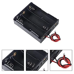 DORHEA 7PCS 18650 Battery Holder Bundle with Wire 18650 Battery Holder Case 3.7V, 3 Slot DIY Battery Storage Boxes, 3 Slot Black Plastic Batteries Case for 18650 Battery
