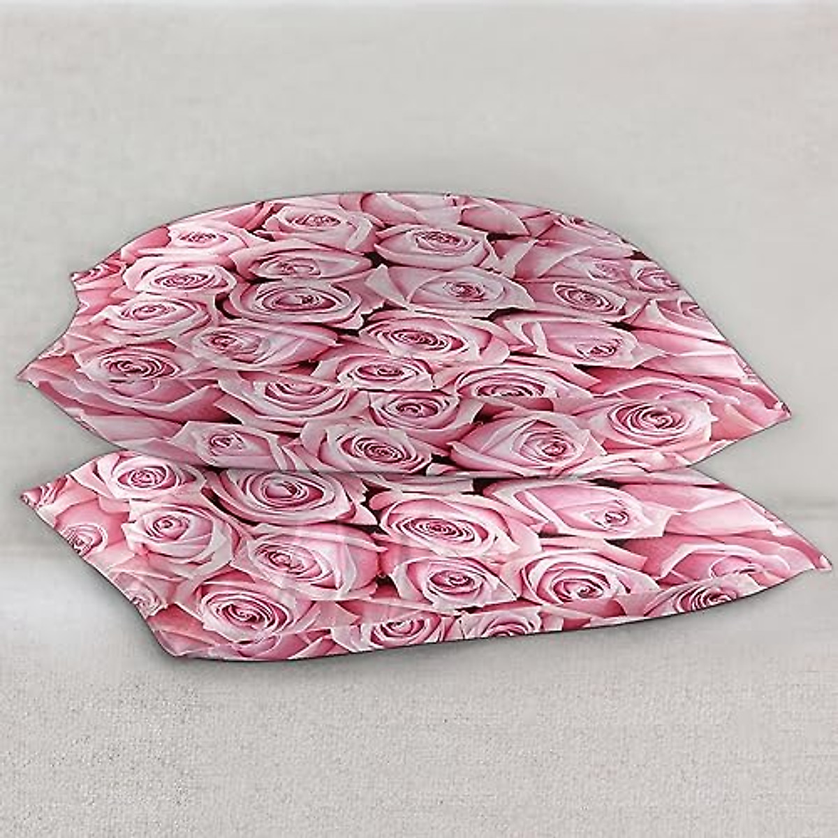 Pink Roses Satin Pillow Cases Silk Satin Pillowcase for Hair and Skin Standard Set of 2 Super Soft Silk Pillowcase with Envelope Closure (20x26 in)