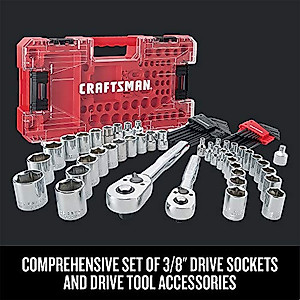 CRAFTSMAN Socket Set, 3/8 and 1/4-inch Drive, 71-Piece Mechanic Tool Set with VERSASTACK Storage (CMMT45071)