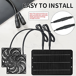 Solar Panel Dual Fans Kit 10w 12v Portable Ventilation Fan Outdoor Waterproof Solar Exhaust Fan for Hen House Greenhouse Shed PET Houses Window (1 Set)