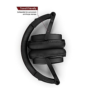 Thore Over Ear iPhone Headphones with Lightning Connector (Apple MFi Certified) – Closed Back Studio DJ Monitor Earphones (50mm Neodymium Drivers) (V200 Black/Red)