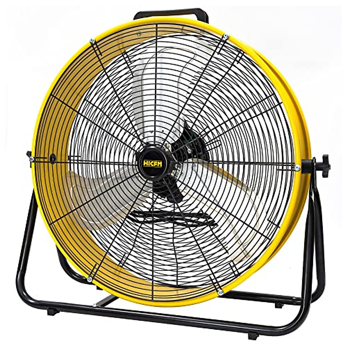 HiCFM 8200 CFM 24 inch Portable High Velocity Drum Fan With Powerful 1/3 HP Motor, Turbo Blade, 3 Speed Low Noise Design and 9ft Power Cord for Air Circulation, Convenience - UL Listed