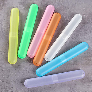 Travel Toothbrush Case,Portable Plastic Toothbrush Box Mixed Color Toothbrush Travel Holder Case Storage Cover(7 Pack)