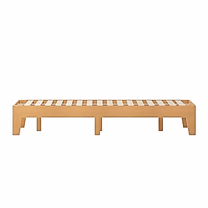 Flash Furniture Evelyn Wooden Platform Bed - Natural Pine Finish - Full - Wooden Slat Support - No Box Spring Required - Easy Assembly