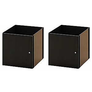 KALLAX Shelf Insert with Door (Set of 2) Black Brown 13x13 Fit EXPEDIT