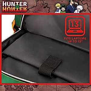 Concept One Hunter x Hunter 13 Inch Sleeve Laptop Backpack, Padded Computer Bag for Commute or Travel, Green