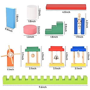 Lewo 1000 PCS Dominoes Set for Kids Wooden Building Blocks Bulk Dominoes Racing Tile Games with Extra 11 Add-on Blocks and Storage Bag