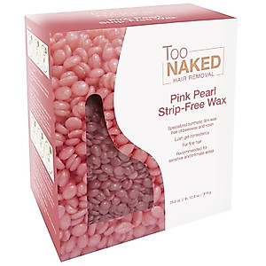 Too Naked Pink Pearl Strip-Free Wax, Beeswax-Free Wax, Synthetic Film Wax, 28.8 ounces