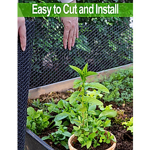 16In x 15Ft Plastic Chicken Wire Mesh Fencing, TOYPOPOR 500GSM Durable Heavy Duty Hexagonal Chicken Wire for Cat Dog Fencing, Garden Fence, Aquarium, Moss Pole, Aperture 0.4'', Rustproof, Easy to Cute