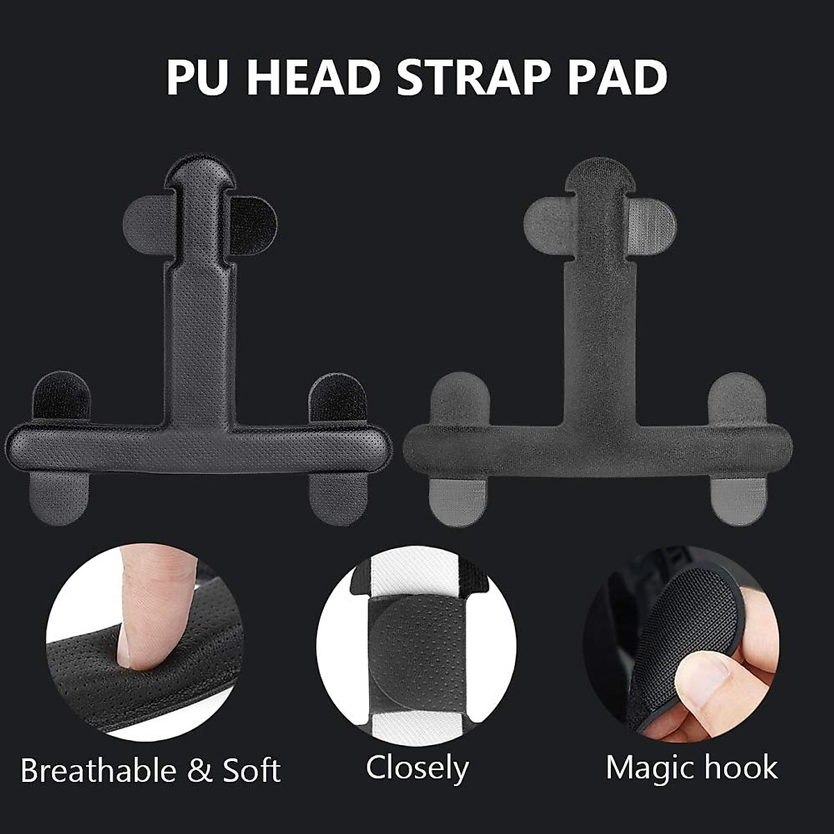 HIJIAO 2020 New Head Strap Pad for Oculus Quest 2，Reduce Head Pressure Better Wrapped Head for Quest 2,Comes with 20 Wipes (Black)