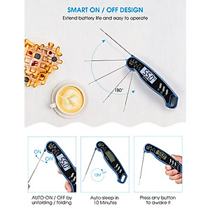 Searon Meat Thermometer,Calibration Feature Digital Food Thermometer with Instant Read Out,Backlight and Waterproof,Kitchen Thermometer for BBQ Grilling, Smoker, Baking Turkey