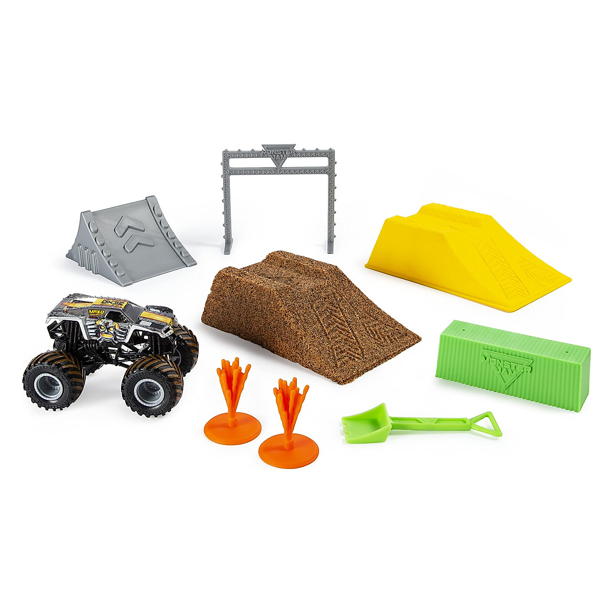 Monster Jam, Soldier Fortune Monster Dirt Deluxe Set, Featuring 16oz of Monster Dirt and Official 1:64 Scale Die-Cast Truck