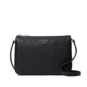 kate spade crossbody purse for women Leila triple gusset handbag , Black, Small