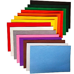 Szsrcywd 15PCS Assorted Colors Adhesive Felt Fabric Sheets,15 Colors A4 Size Fabric Sticky Back Sheet,8.3 by 11.8 Inch for Art,Craft Making,Self-Adhesive