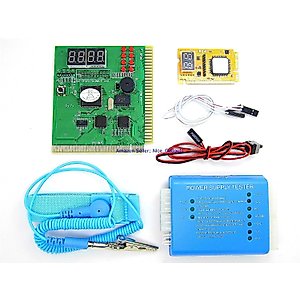Lingvetron PC Computer PSU and Motherboard Tester Tool PCI & ISA SDRAM Post Test Card Diagnostic Analyzer Starter Kit 4 Digital / 8 LED/Bios Speaker/Mobo Power Switch All in One Carrying Case
