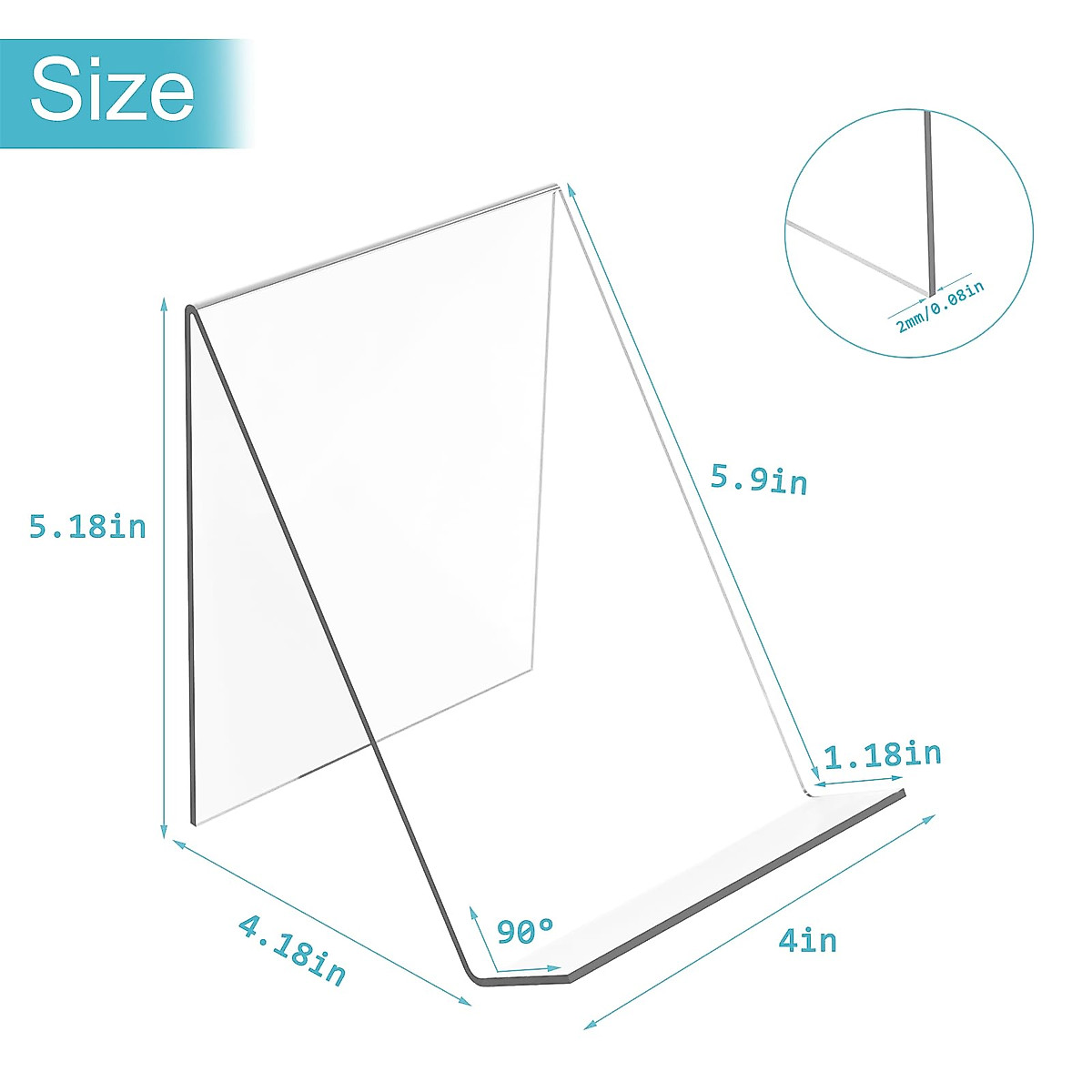 SANYOUNG 6 Pack Acrylic Book Stand, Clear Book Display Easel, Acrylic Book Stand Holder for Displaying Comic Books, Albums, Newspaper, Magazines, CDs, etc