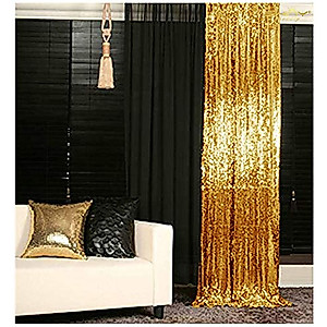 Sequin Backdrop 4x10ft Shiny Gold Sequin Curtains 2 Panels Glitter Backdrop Curtains for Parties Photography Background M0511