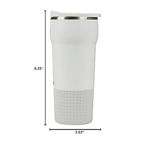 Pelican Hydration Pelican Cascade™ 22 oz Vacuum Insulated Tumbler - Recycled Stainless Steel Double Wall Travel with Dual Lid, Powder Coated Insulated Coffee Mug For Hot Cold Drinks, Bright White