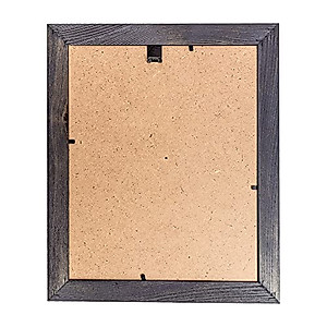 Rustic Wooden Picture Frame 11x14 Inch - Natural Solid Eco Wood for Wall Mounting Photo Frame - Old Dark Grey