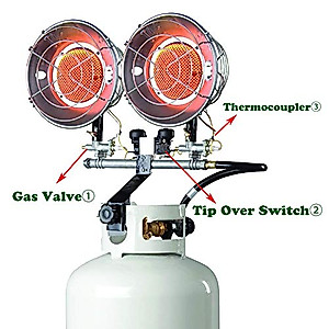 MENSI Main Gas Control Safety Valve for Propane Gas Radiant Tank Top Heater (Gas Valve Only)