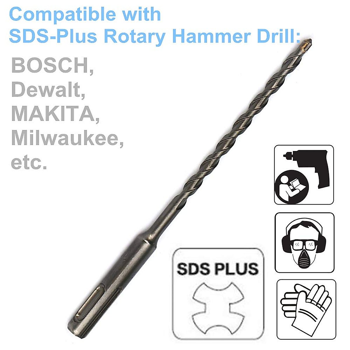 25PCS, 7/16" x 6", SDS Plus Drill Bits, Rotary Drill Bit, Masonry Drill bit Set, SDS+ Hammer Bits