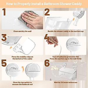 Shower Caddy Suction Cup Storage Rack Clear Acrylic Shower Shelves Glacier Water Ripples Corner Shelf For Bathroom Shower Accessories,gray Big