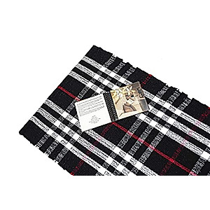 CHARDIN HOME Black & White Plaid Farmhouse Throw Rug | 21x34 Recycled Cotton Area Rug Perfect for Bathroom Kitchen Doormat entryway and More | Machine Washable, Reversible