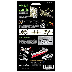 Metal Earth Premium Series P-38 Lightning 3D Metal Model Kit Fascinations