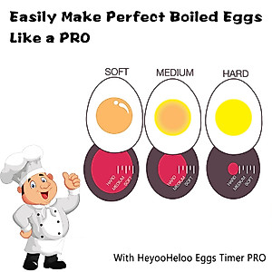Boiled Egg Timer, Heat Sensitive Hard, Medium, Soft Boiled Color Changing Reusable Safe, Durable (red)