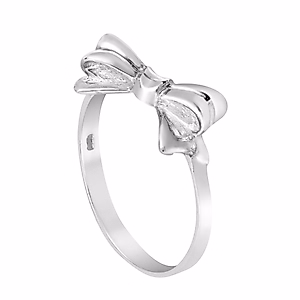 AeraVida Charming Feminine Ribbon Bow Tied .925 Sterling Silver Ring (9)