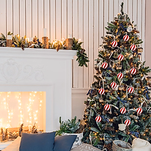 Jutom 10 Pieces Christmas Glitter Ball Ornaments 2.4 Inch Christmas Hanging Ornaments Balls for Tree Mini Christmas Balls Xmas Swirl Decorative for Holiday Decor (Red)