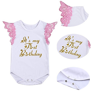 HIHCBF Baby Girls Princess First Birthday Cake Smash Unicorn Outfits Romper Rainbow Tutu Skirt Unicorn Headband Shoes