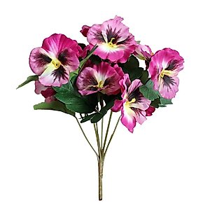 Narutosak-1Pc Artificial Flower Pansy, Home Office Garden DIY Stage Party Home Wedding Craft Decoration, Window Table Ornament - Purple Red
