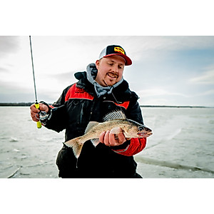 Northland Fishing Tackle Glass Buck-Shot Ice Fishing Jigging Spoon, Glo White, 3/32 Oz for Walleye, Perch, and Crappie